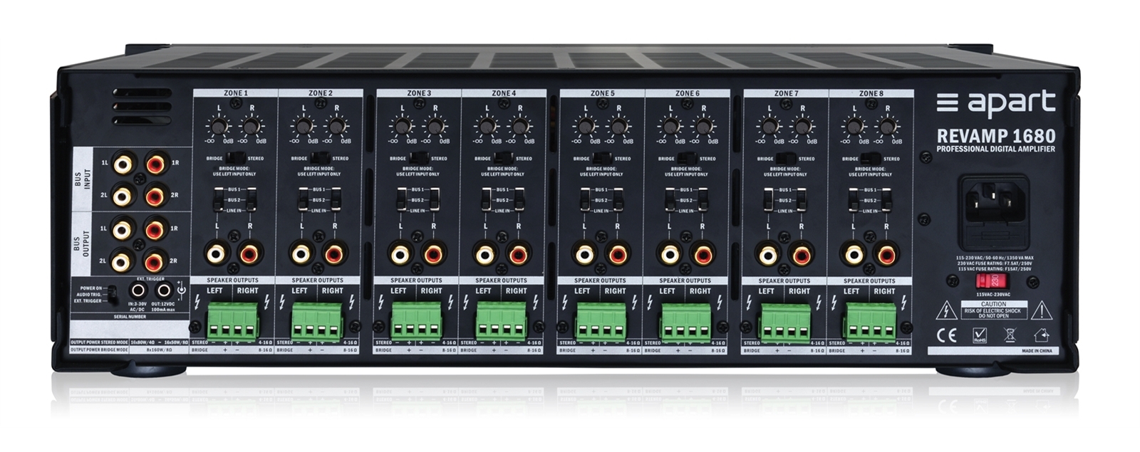 Biamp REVAMP1680 – zosilňovač 16 x 80 W @ 4 Ω | Proeling s.r.o.
