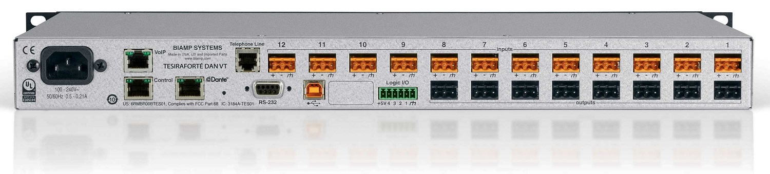 Biamp Tesira FORTÉ DAN VT - DSP audio server | Proeling s.r.o.