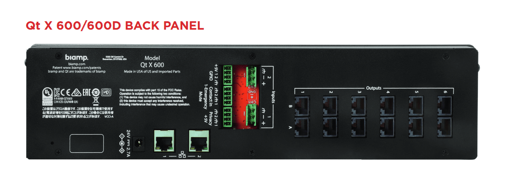 Biamp Qt® X 600/600D - generátor šumu do 6690 m² | Proeling s.r.o.