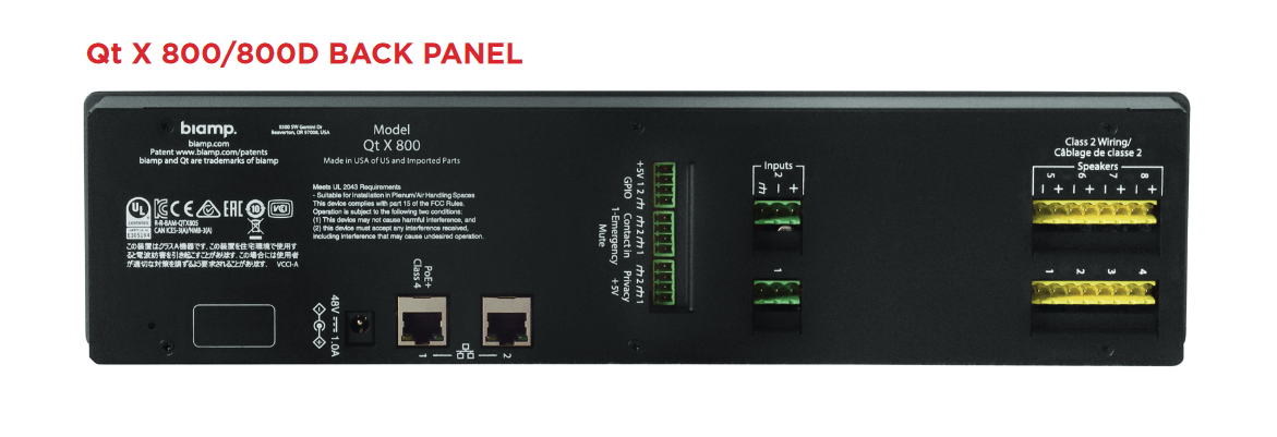 Biamp Qt® X 800/800D - generátor šumu pre 8 zón | Proeling s.r.o.